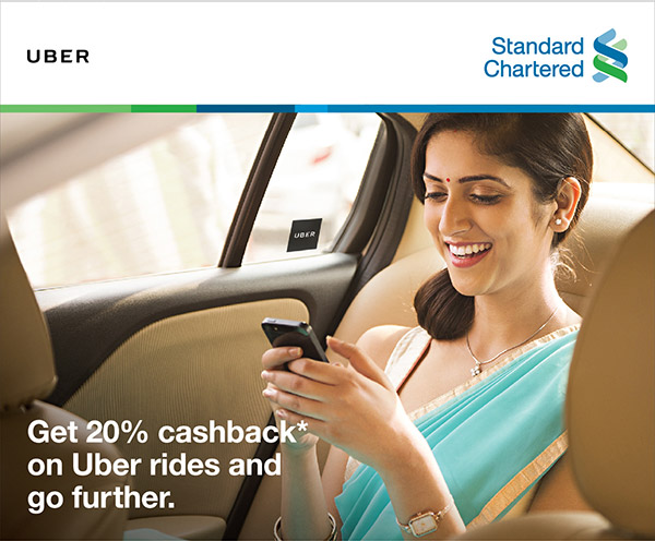 register for uber standard chartered credit card – and get rs 100 ...